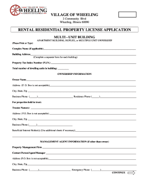 Fillable Online wheelingil MULTI - UNIT BUILDING Fax Email Print - pdfFiller