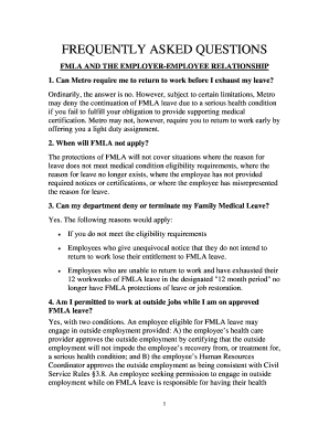 Fillable Online FMLA AND THE EMPLOYER-EMPLOYEE RELATIONSHIP Fax Email ...