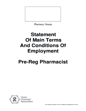 Fillable Online uca org Statement Of Main Terms And Conditions Of ...