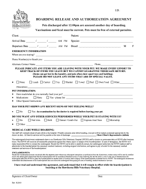 Fillable Online hhvh Boarding Release & Authorization Fax Email Print - pdfFiller