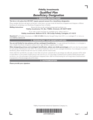 Fillable Online Qualified Plan Beneficiary Designation - Fidelity ...