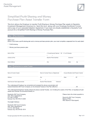 Fillable Online Simplified Profit Sharing and Money Purchase Plan asset ...