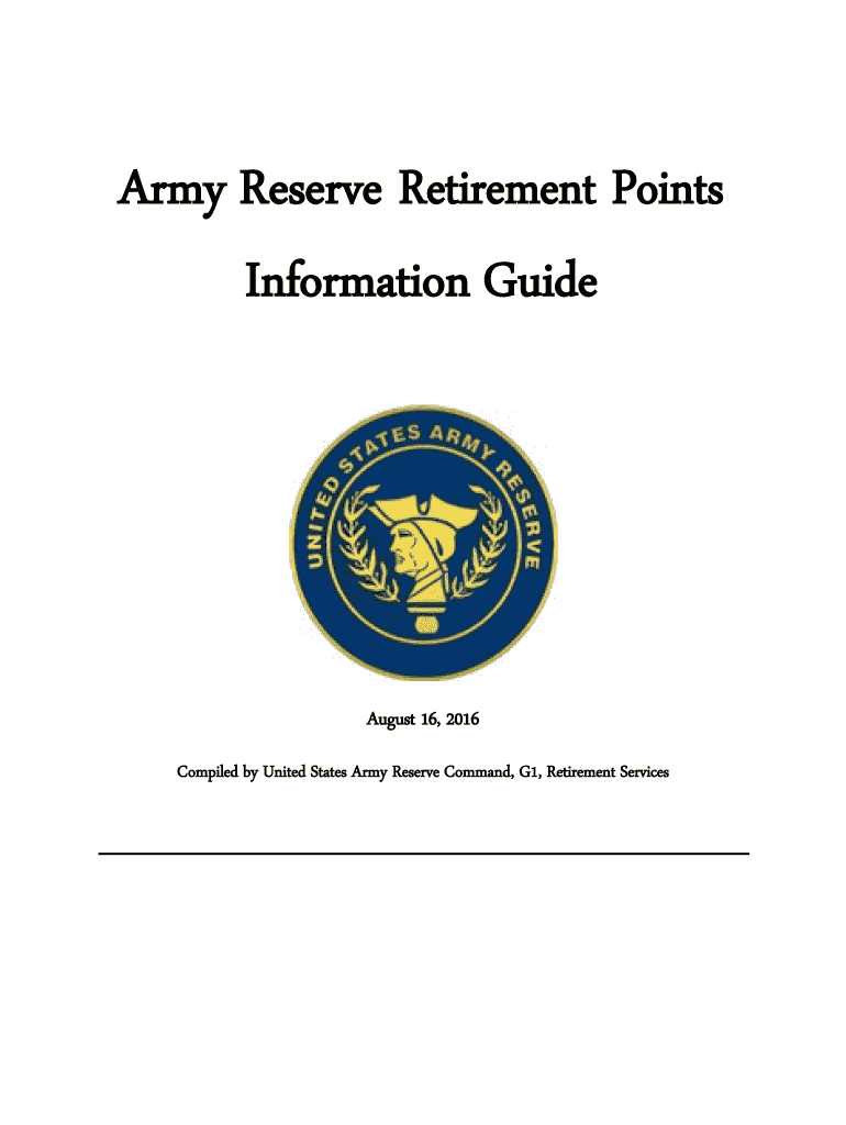 Fillable Online Army Reserve Retirement Points Fax Email Print - pdfFiller