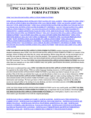 Fillable Online telscape PDF UPSC IAS 2016 EXAM DATES APPLICATION FORM ...