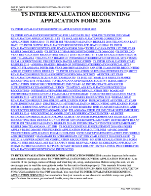 Fillable Online telscape PDF TS INTER REVALUATION RECOUNTING APPLICATION FORM 2016 526 Pages ...