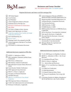 Fillable Online Disclosures and Forms Checklist Fax Email Print - pdfFiller