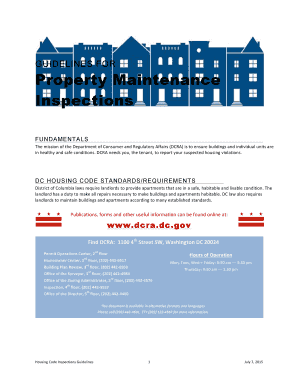 Fillable Online DC HOUSING CODE STANDARDS/REQUIREMENTS Fax Email Print ...