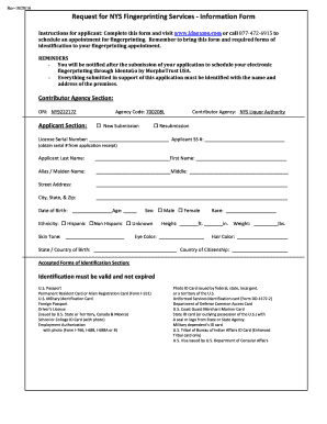 Fillable Online sla ny Request Form for Fingerprinting Services - New ...