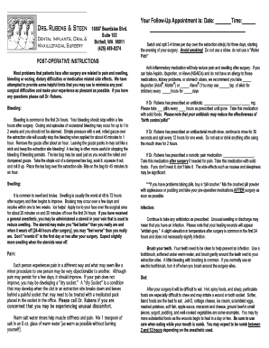 Fillable Online Post Op Instructions Last Revised October 2010.doc Fax ...