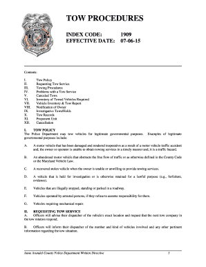 Fillable Online TOW PROCEDURES Fax Email Print - pdfFiller