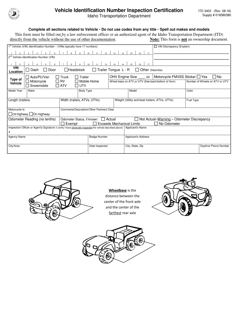 Fillable Online Vehicle Identification Number Inspection Certification ...