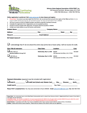 Fillable Online I acknowledge that if I do not attend the entire class ...