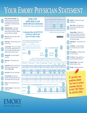Fillable Online emoryhealthcare Primary Insurance Information - The ...
