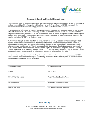 Fillable Online Request to Enroll an Expelled Student Form.docx Fax Email Print - pdfFiller