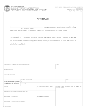 Embalmers Affidavit Sample - Fill Online, Printable, Fillable, Blank ...