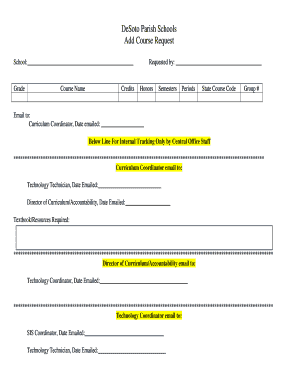 Fillable Online Instructions for Add A Course Request Form: Fax Email Print - pdfFiller