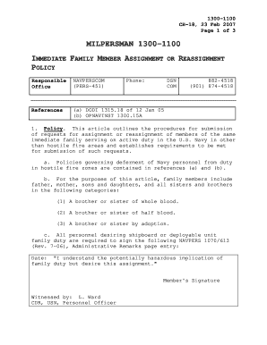 Fillable Online IMMEDIATE FAMILY MEMBER ASSIGNMENT OR REASSIGNMENT Fax ...