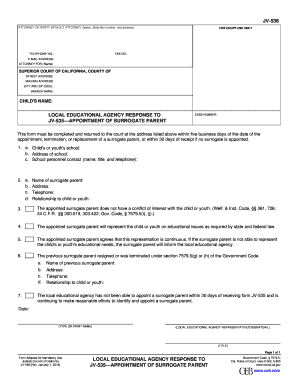 Fillable Online JV-536 Local Educational Agency Response to JV-535 ...