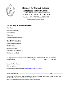 Fillable Online Request for Stop & Reissue Fax Email Print - pdfFiller