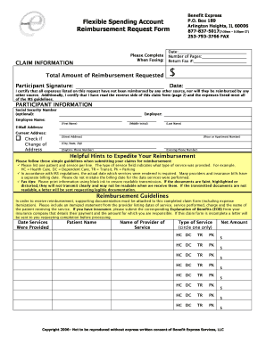 Fillable Online Page 1 Flexible Spending Account Reimbursement Request ...