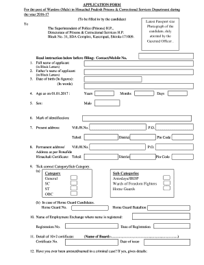 Fillable Online APPLICATION FORM - admis.hp.nic.in Fax Email Print ...