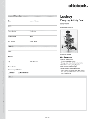 Fillable Online Leckey everyday activity seat order form - Medicaleshop ...
