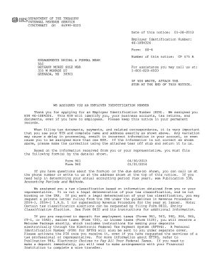 Fillable Online Date of this notice: Fax Email Print - pdfFiller