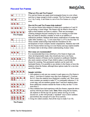 Fillable Online Five and Ten Frames Fax Email Print - pdfFiller