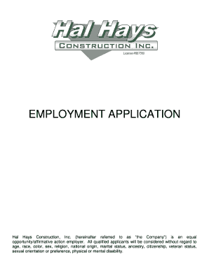 Fillable Online Hal Hays Construction, Inc Fax Email Print - pdfFiller