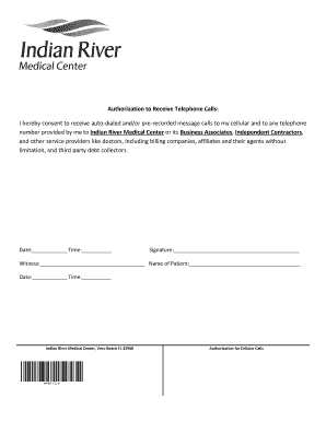 Fillable Online Authorization to Receive Telephone Calls: Fax Email ...