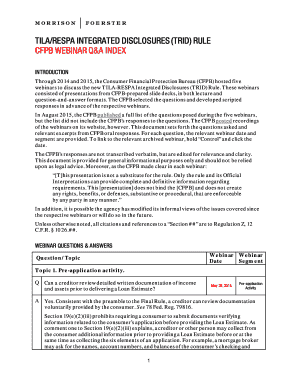 Fillable Online TILA/RESPA INTEGRATED DISCLOSURES (TRID) RULE Fax Email ...