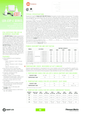 Fillable Online Ready-Lite LDX-EXP-E SERIES - Thomas & Betts Canada Fax ...