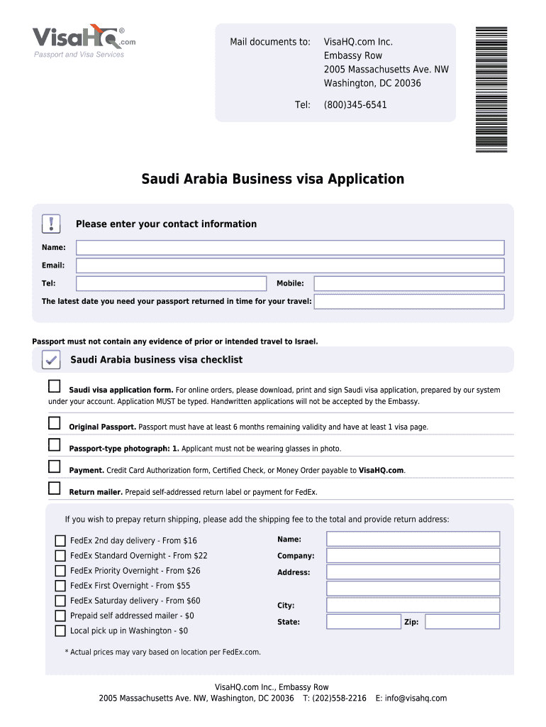 Fillable Online Saudi Arabia Visa Application for Citizens of Pakistan ...