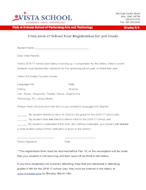 Fillable Online 3rd Grade Registration Form Fax Email Print - pdfFiller