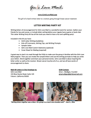 Fillable Online letter writing party kit - Girls Love Mail Fax Email ...