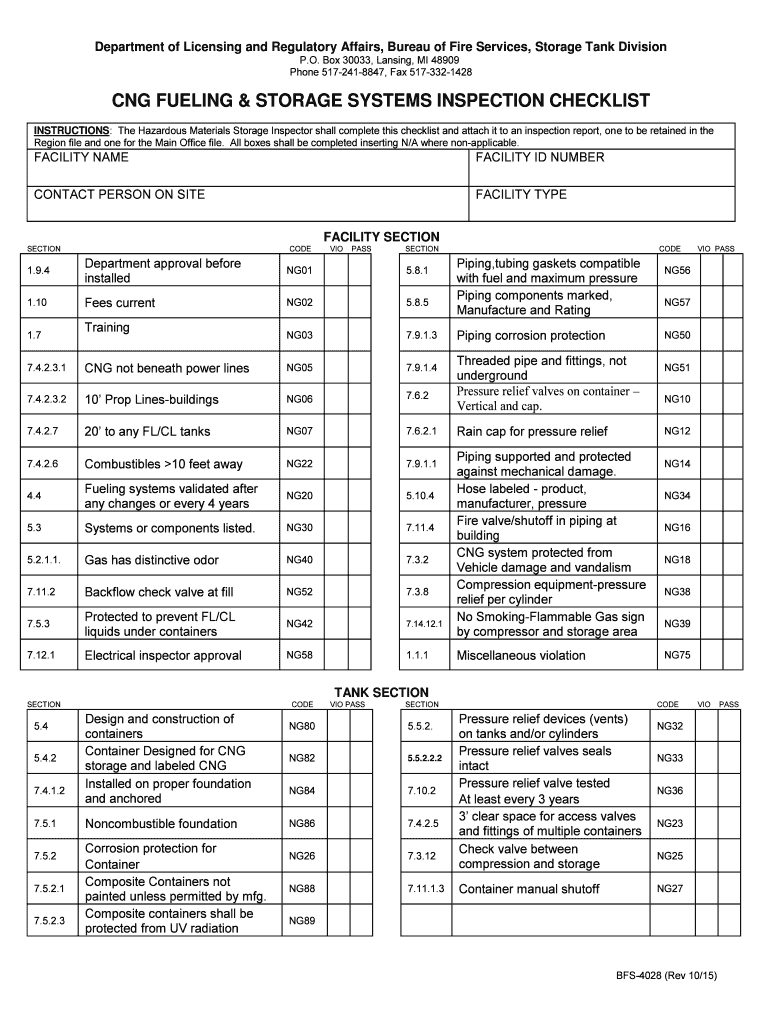 Fillable Online Hydrogen Storage Systems Inspection Checklist ...