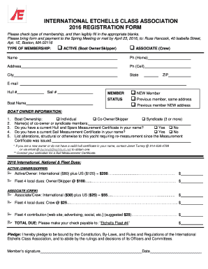 Fillable Online INTERNATIONAL ETCHELLS CLASS ASSOCIATION FLEET 20 BISCAYNE BAY Fax Email Print ...