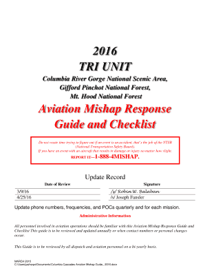 Fillable Online fs usda 2016 TRI UNIT Aviation Mishap Response Guide ...
