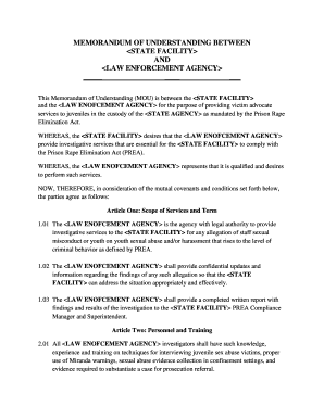 Fillable Online This Memorandum of Understanding (MOU) is between the ...
