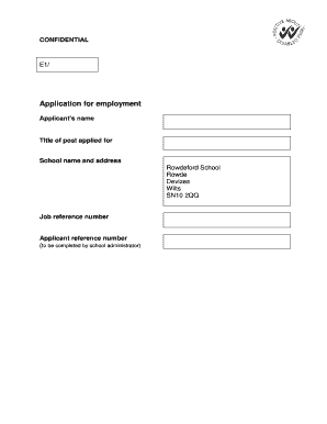 Fillable Online rowdeford wilts sch application form - Rowdeford School ...