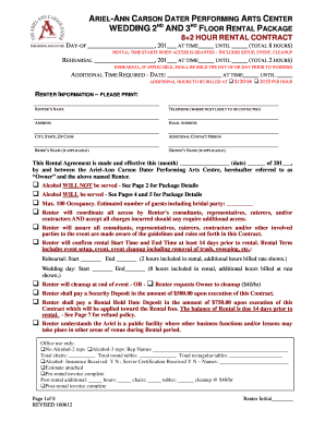 Fillable Online arieltheatre Ariel Wedding Page 2nd 3rd CONTRACT 160612 ...