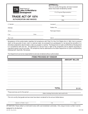 Fillable Online tn Authorization and Invoice - tn Fax Email Print ...