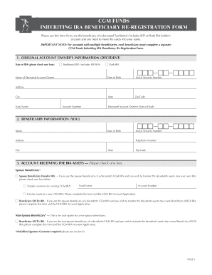 Fillable Online The CGM Funds CGM FUNDS INHERITING IRA BENEFICIARY RE ...