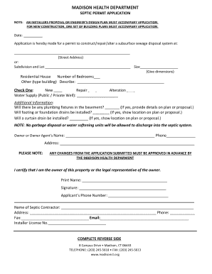 Fillable Online madisonct MADISON HEALTH DEPARTMENT Fax Email Print - pdfFiller