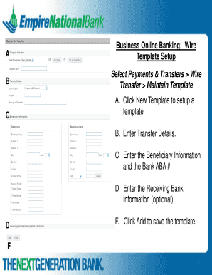Fillable Online Business Online Banking: Wire Fax Email Print - pdfFiller