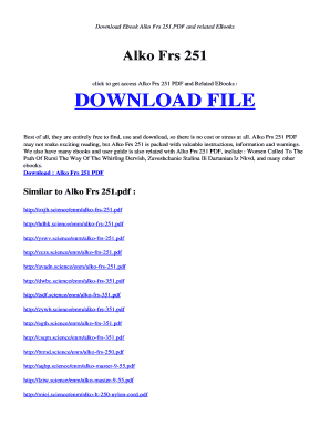Fillable Online within esy Free ALKO FRS 251.PDF and Related Books ...