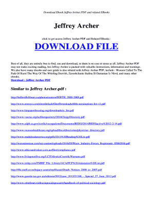 Jeffrey Archer Books Pdf - Fill Online, Printable, Fillable, Blank | pdfFiller