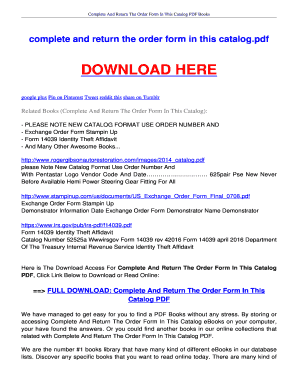 Fillable Online ebookee Complete And Return The Order Form In This ...