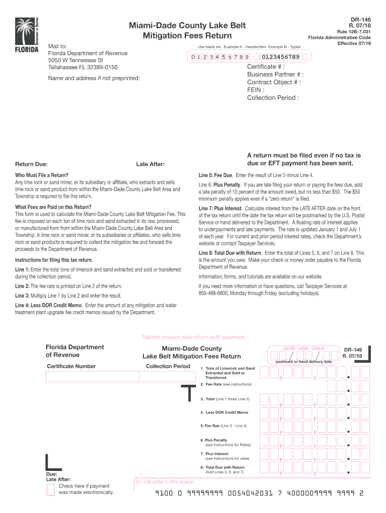 2018 FL DR-146: Fill out & sign online | DocHub