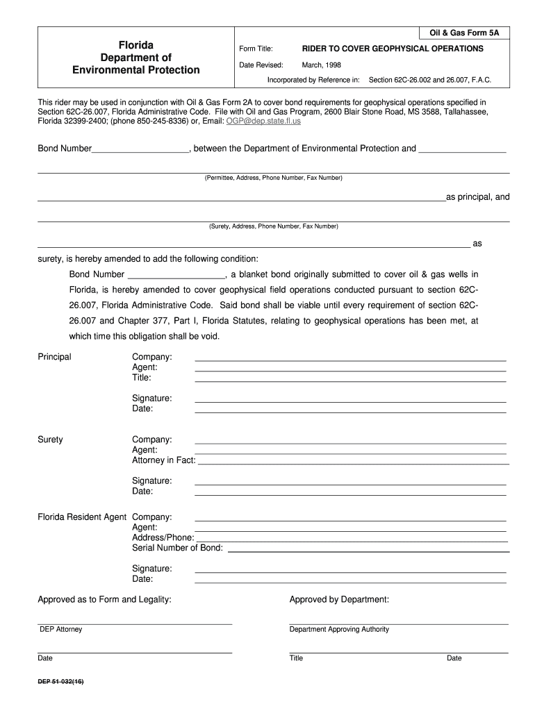 Fillable Online dep state fl Oil & Gas Form 5A Fax Email Print - pdfFiller